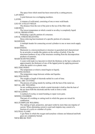 Welding theory & application definitions | DOC