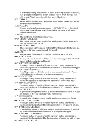 Welding theory & application definitions | DOC