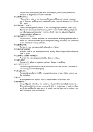 Welding theory & application definitions | DOC