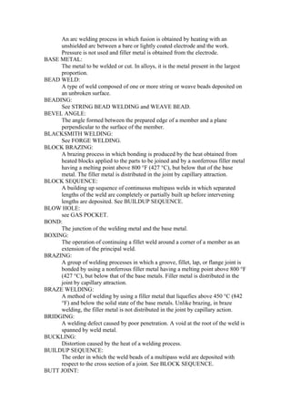 Welding theory & application definitions | DOC