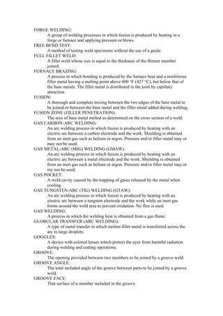 Welding theory & application definitions | DOC