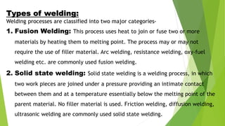WELDING and its types for mechanical electrical | PPTX