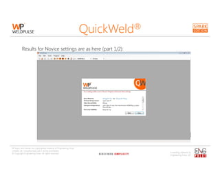 WeldPulse - Welding Software Spark Edition Guide | PDF