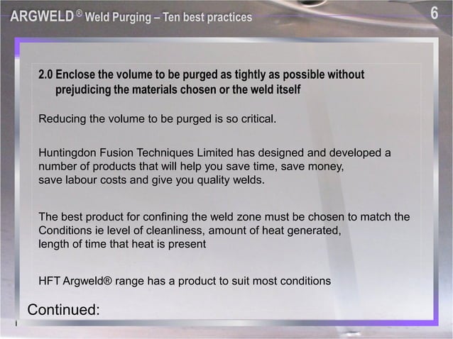 Weld Purging 2011 Best Practices | PPT