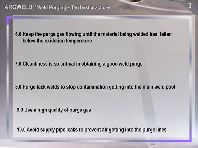 Weld Purging 2011 Best Practices | PPT