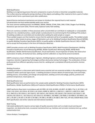 Weld qualification | PDF