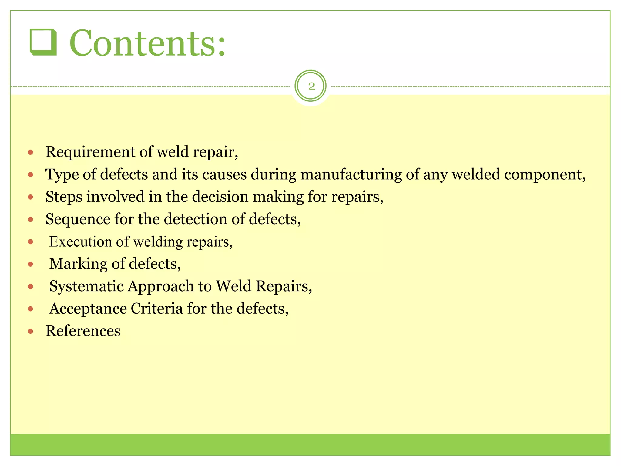 Weld repair raghav | PPTX