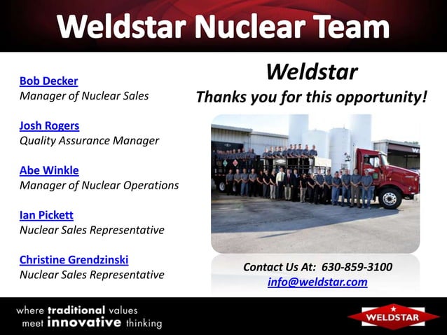 Weldstar presentation nuclear (slideshare) | PPT