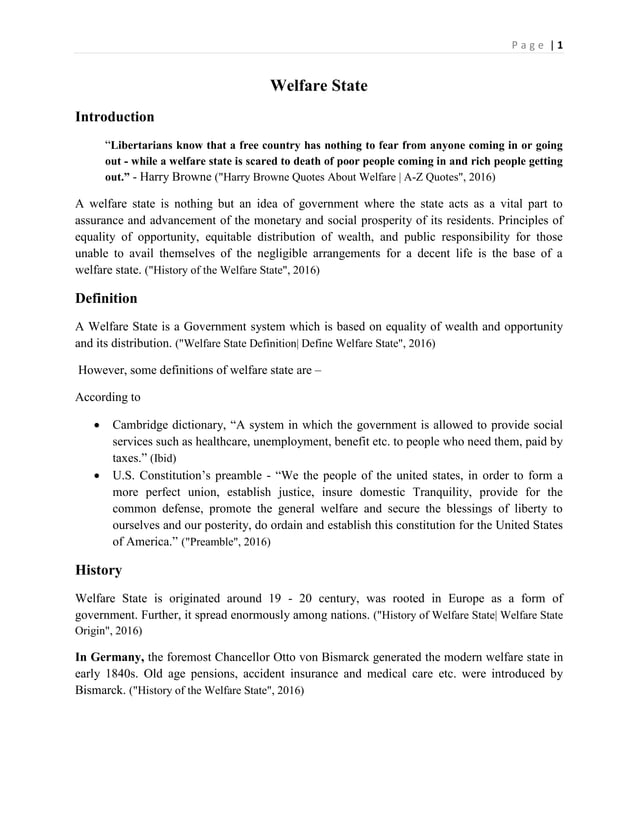 Welfare state | PDF | Government Support and Welfare | Financial Assistance