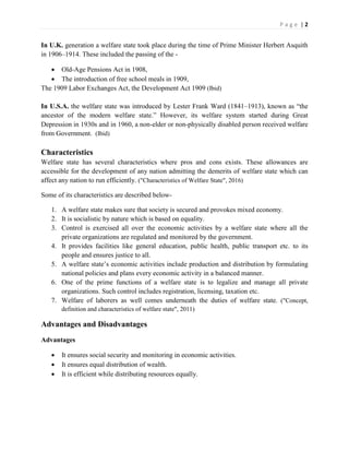 Welfare state | PDF | Government Support and Welfare | Financial Assistance