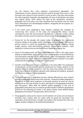 Welfare Geography- Plutus IAS | PDF | Geography | Science