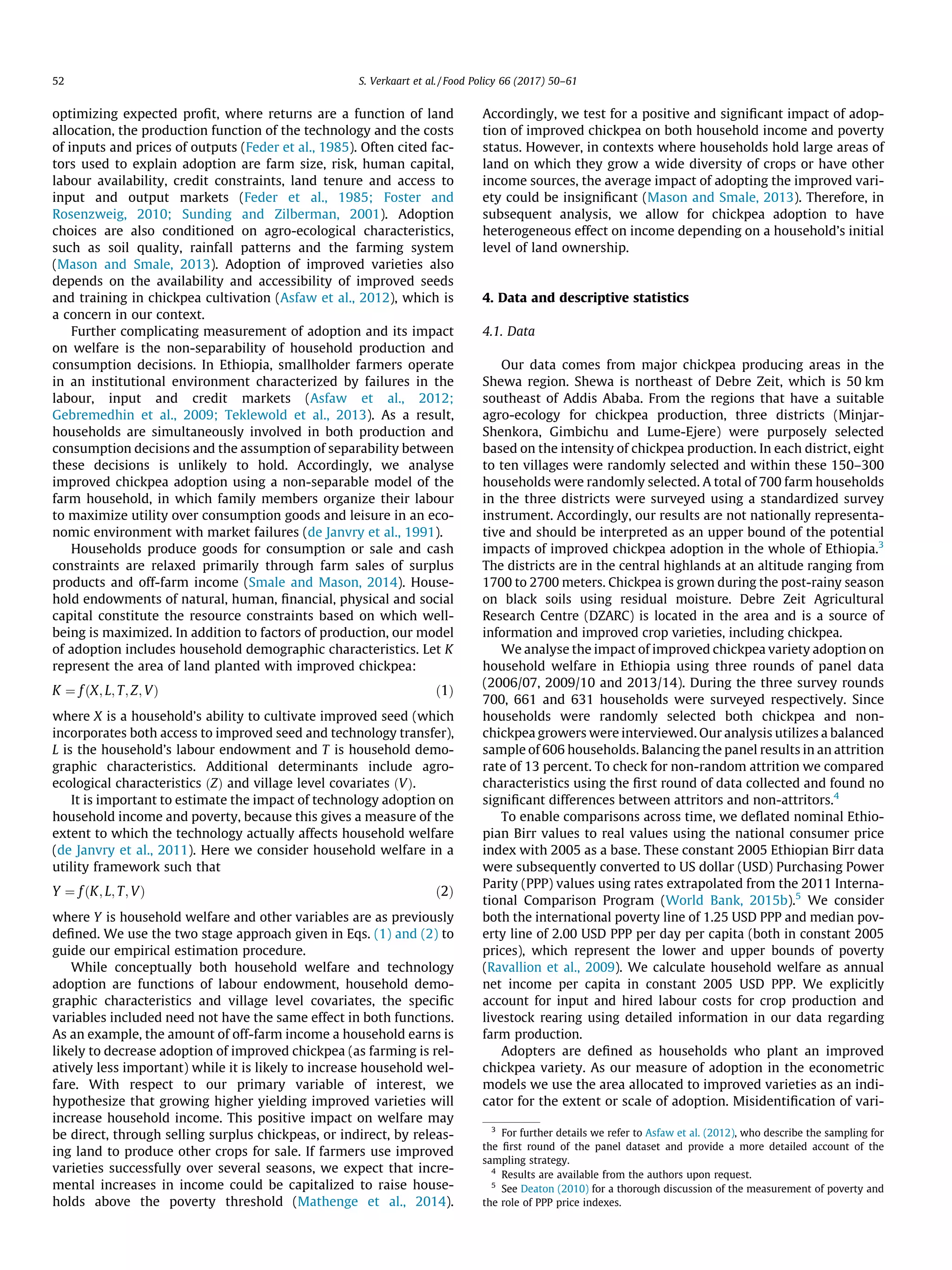 Welfare impacts of improved chickpea adoption a pathway for rural ...