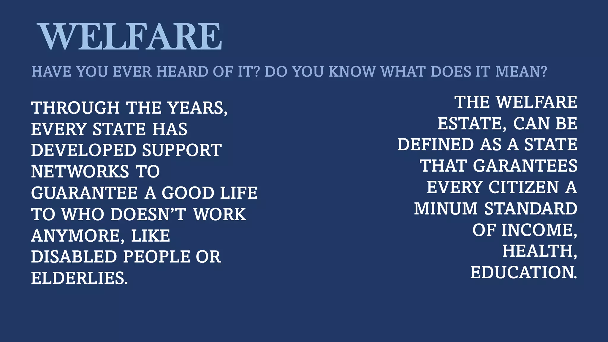 Welfare in English | PDF