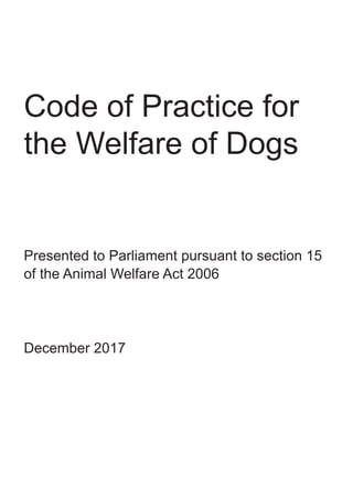 Welfare of dogs act information | PDF