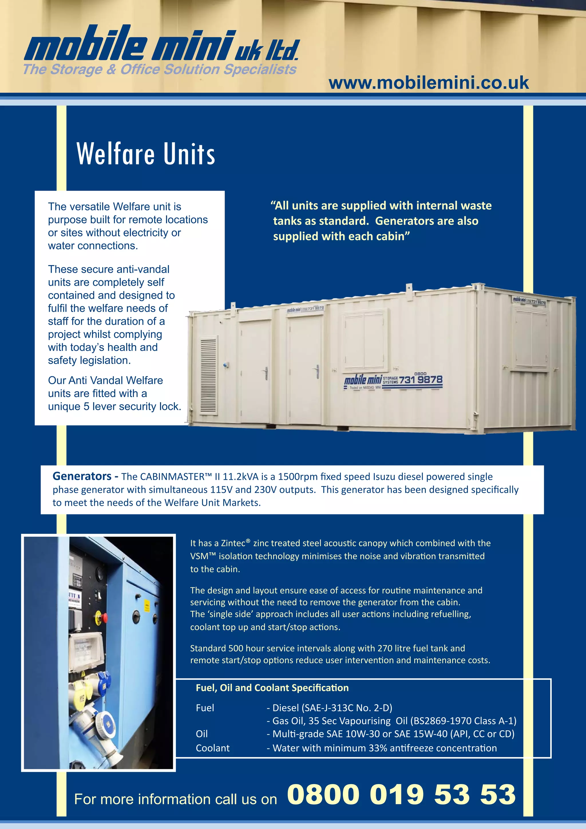 Welfare Unit Product Card | PDF
