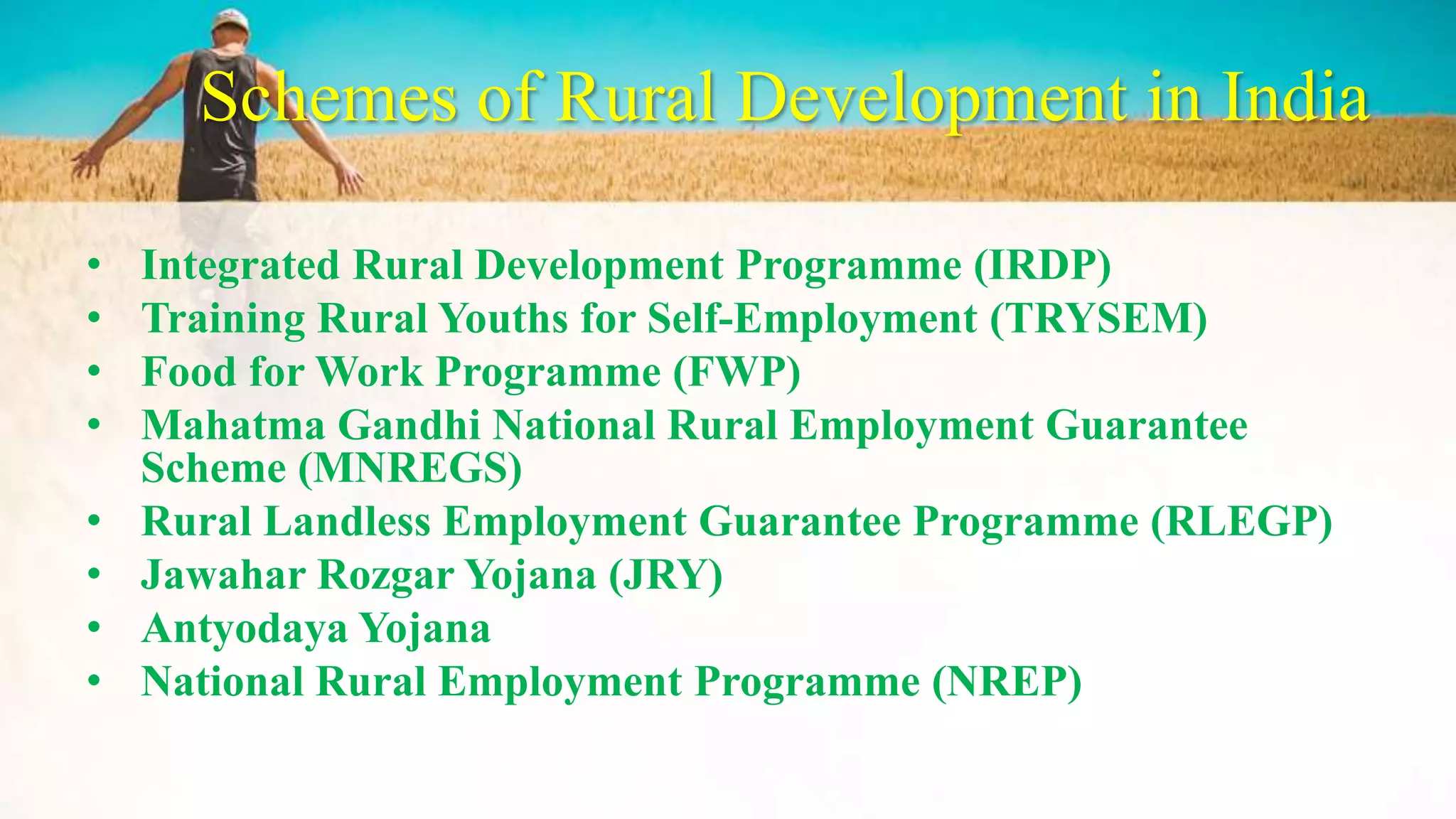 Welfare schemes for agriculture & rural development | PPTX