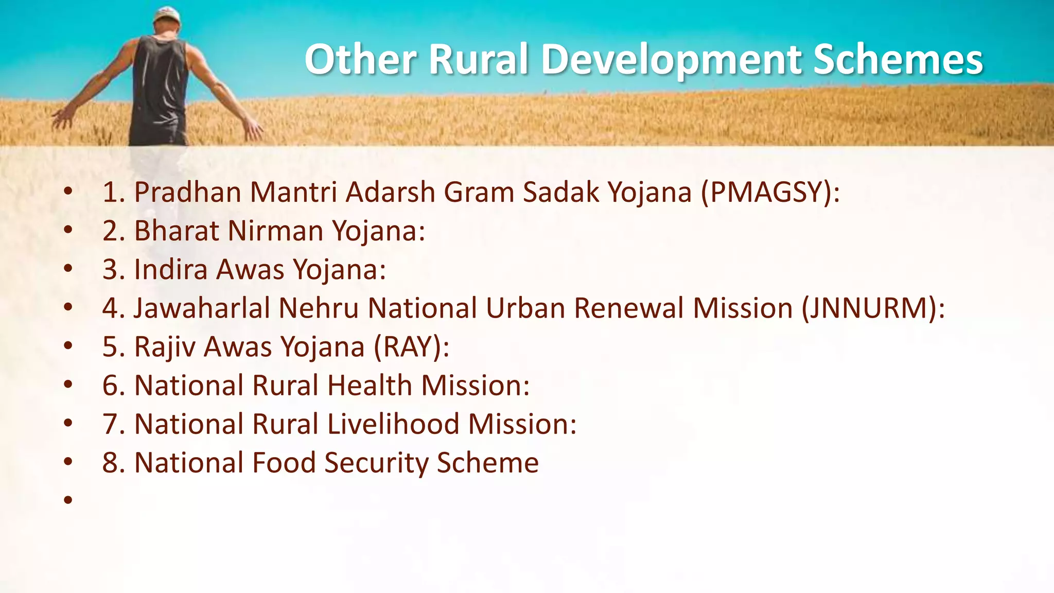 Welfare schemes for agriculture & rural development | PPTX