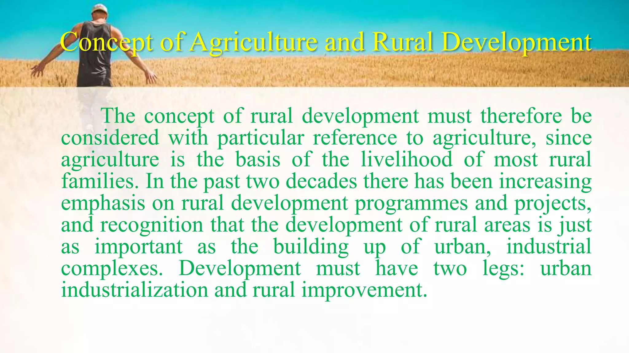 Welfare schemes for agriculture & rural development | PPT