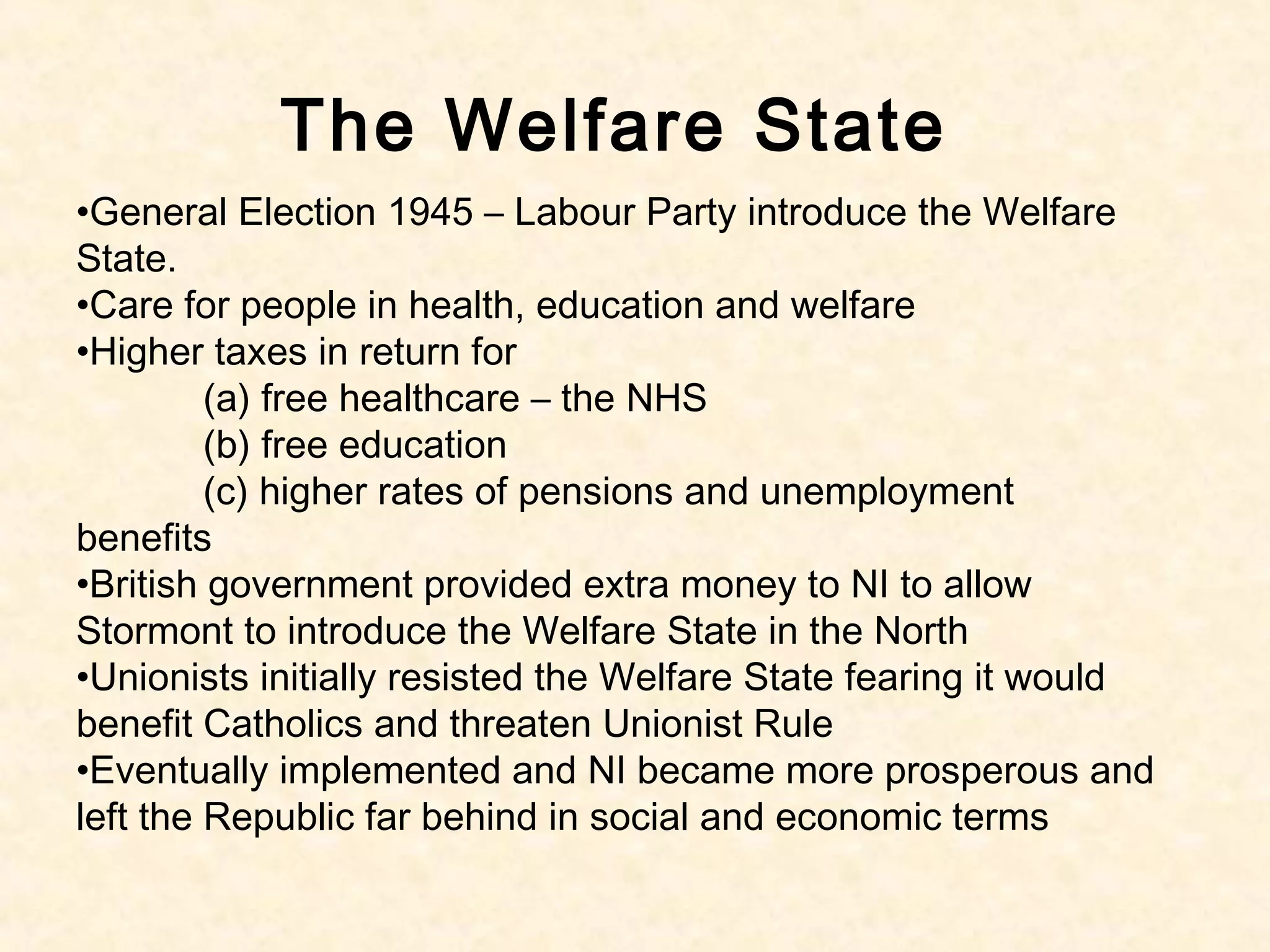 Northern Ireland - the Welfare State | PPT