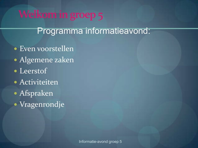 Welkom In Groep 5 | PPSX