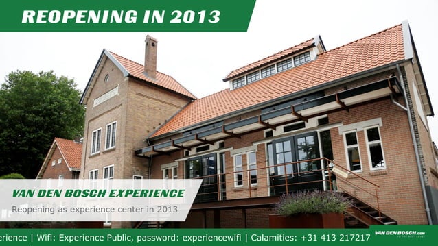 Introduction Van den Bosch Experience | PPT