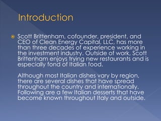 Well-known Italian Desserts | PPTX