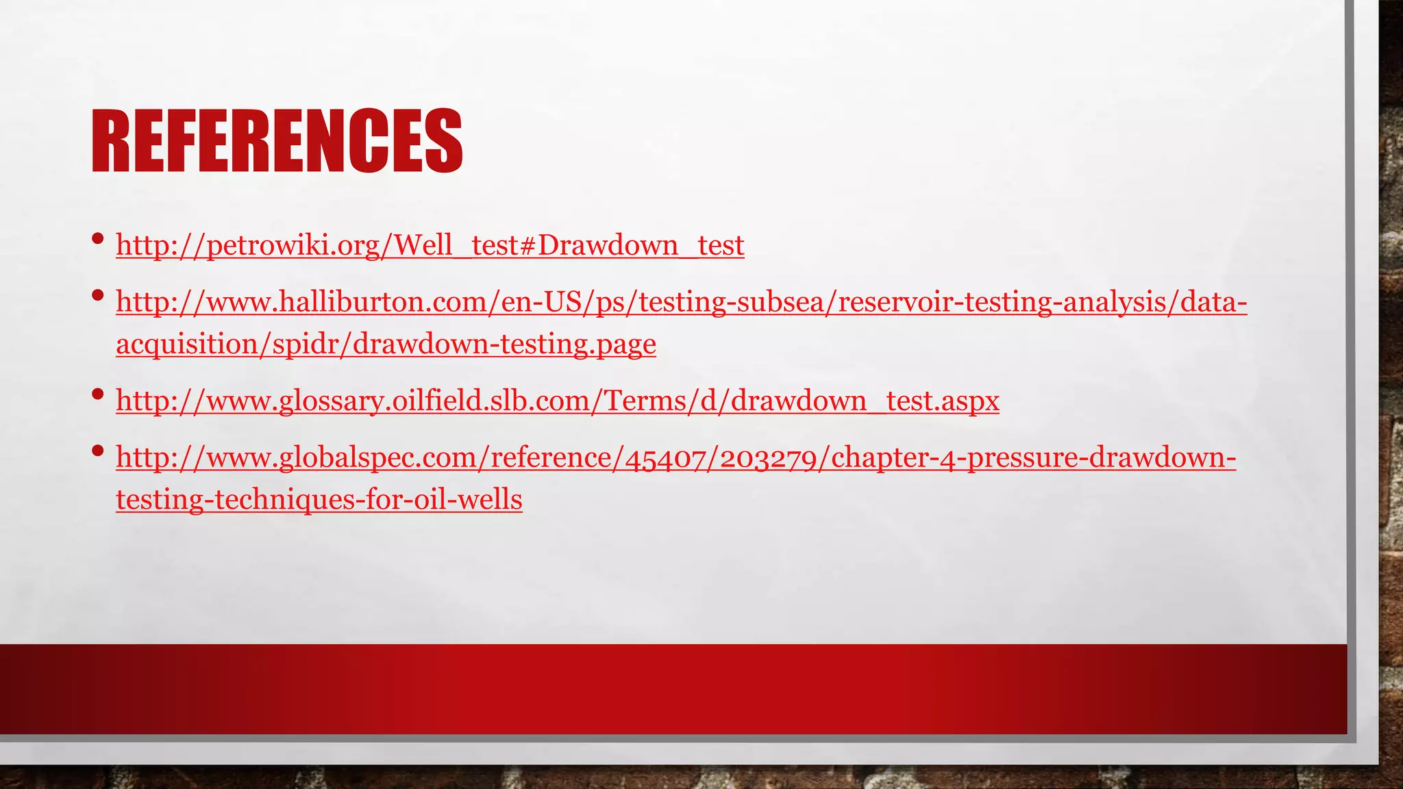 Pressure Draw Down Test | PPTX