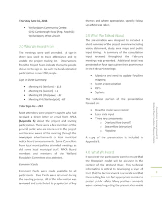 Welland River Floodplain Mapping - June Consultation Summary Report | PDF