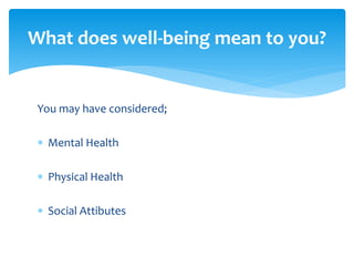 Understanding Personal & Social Wellbeing | PPTX