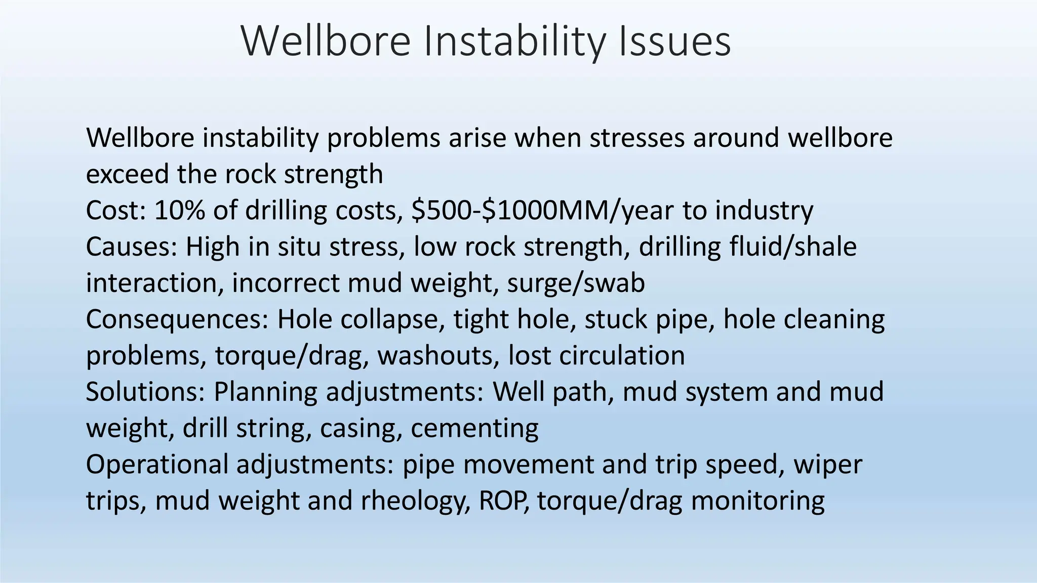Well bore Stability & MW issues (1).pptx
