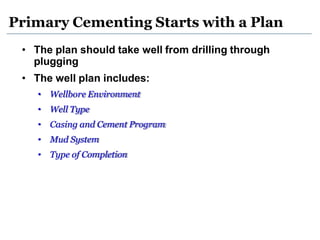 Oil Well cementing , Main components of cementing. pptx | PPTX
