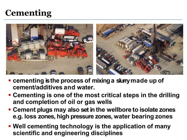 Oil Well cementing , Main components of cementing. pptx | PPTX