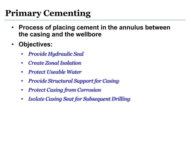 Oil Well cementing , Main components of cementing. pptx | PPTX