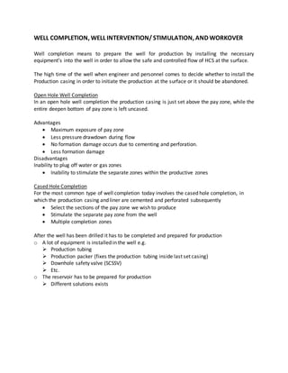 WELL COMPLETION, WELL INTERVENTION/ STIMULATION, AND WORKOVER | DOCX