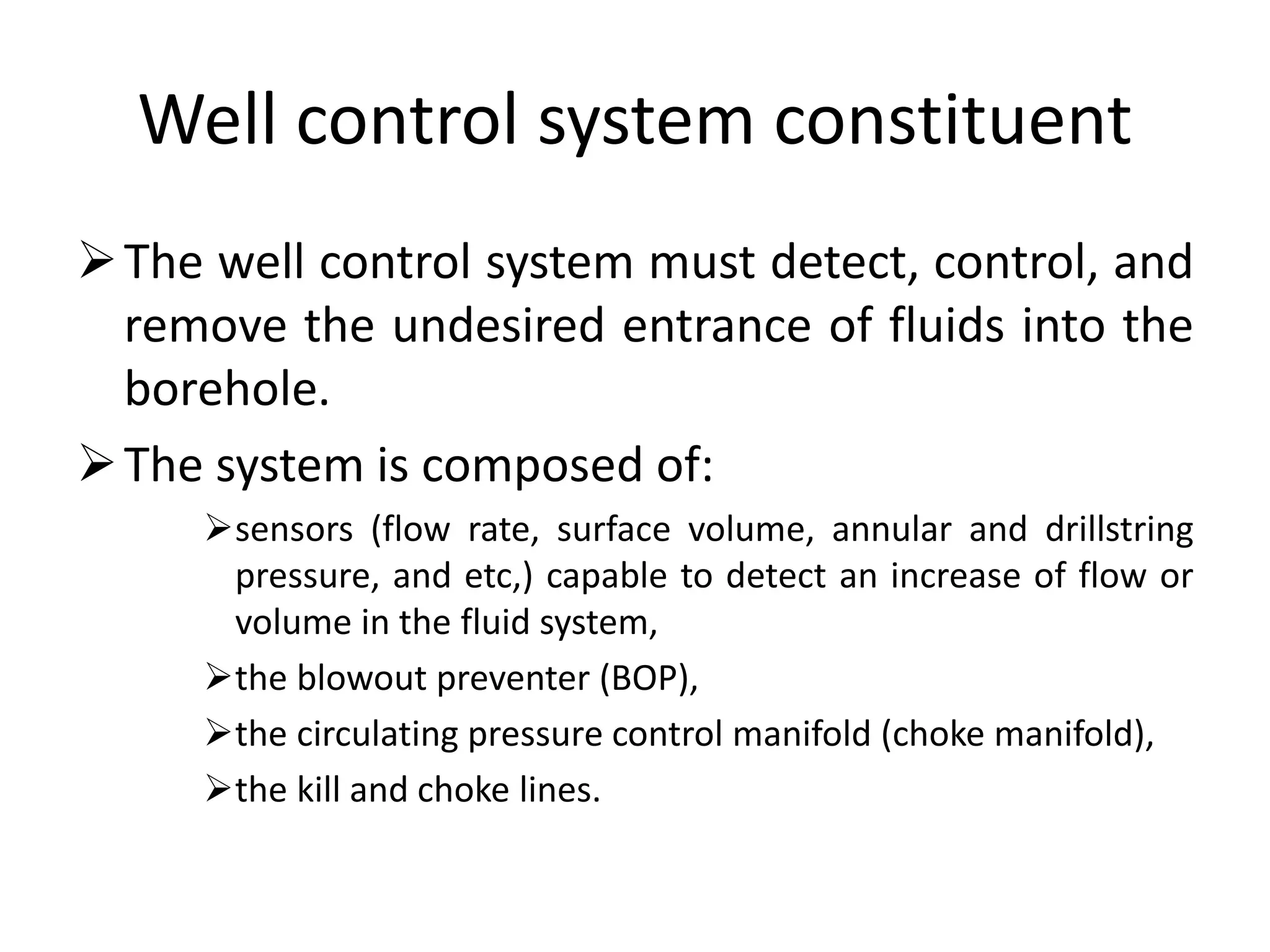 Well control system | PPTX | Science
