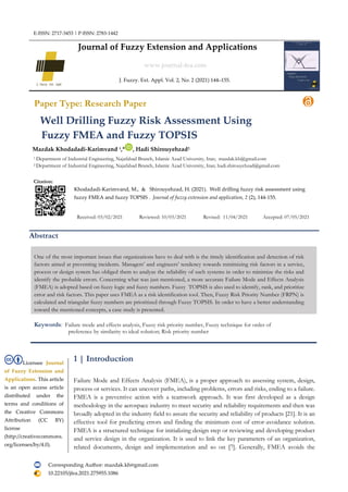 Well drilling fuzzy risk assessment using fuzzy FMEA and fuzzy TOPSIS | PDF | Mechanical and ...