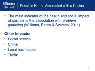 The Health Impacts of Gambling Expansion in Toronto | PPT