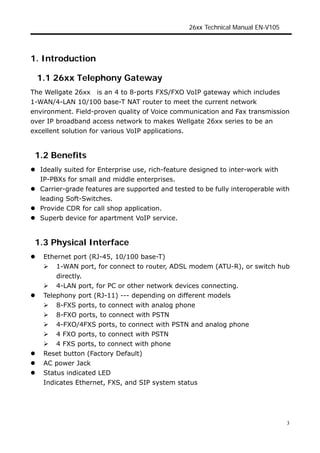Wellgate 26xx Series VoIP Gateway | PDF