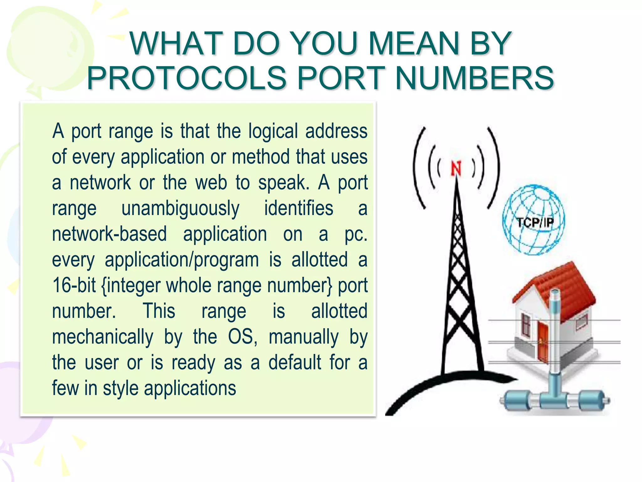 Well known protocols port numbers | PPT