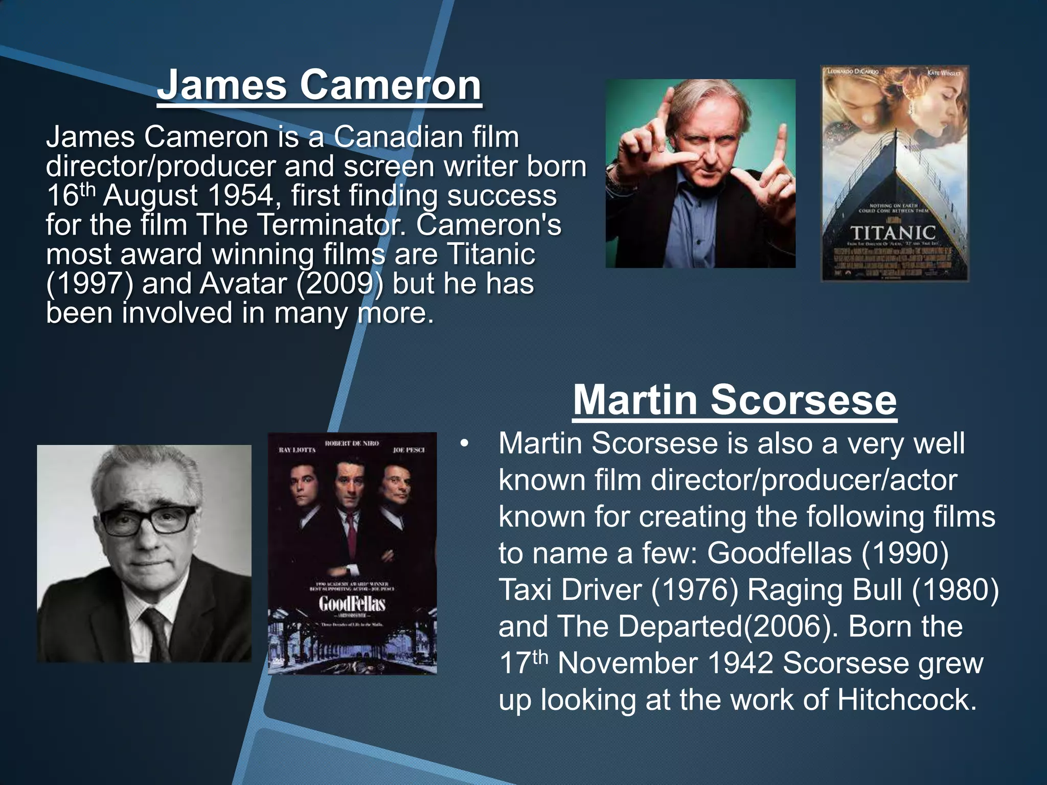 Well known Directors | PPTX | Screenwriting | Content Production