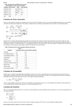Well log analysis for reservoir characterization aapg wiki | PDF