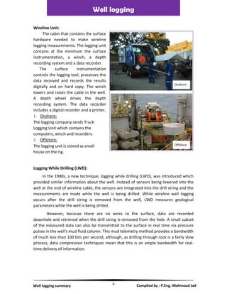 Well logging summary and Interpretation | PDF