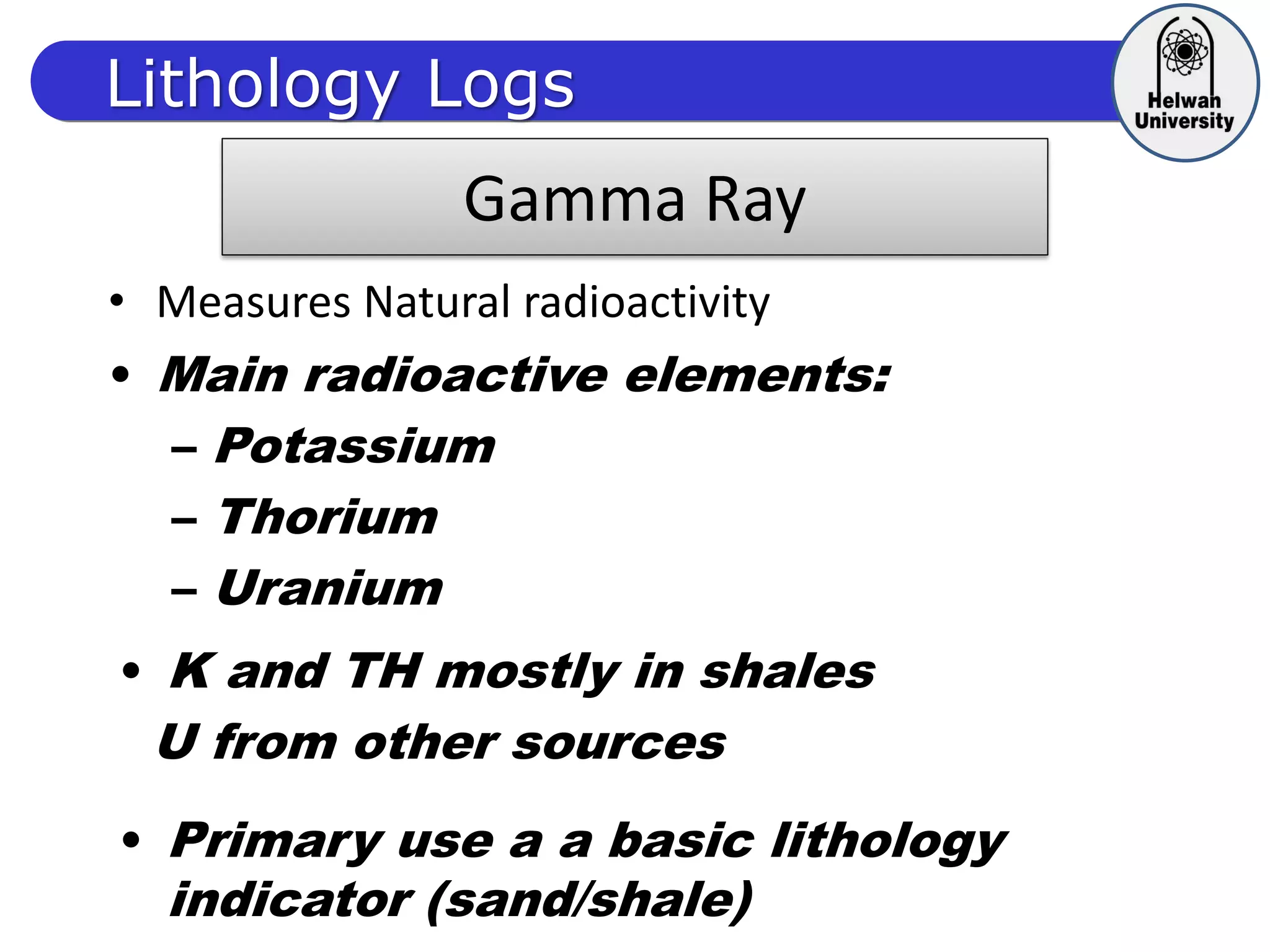 Well loggining. Gamma Ray log | PDF