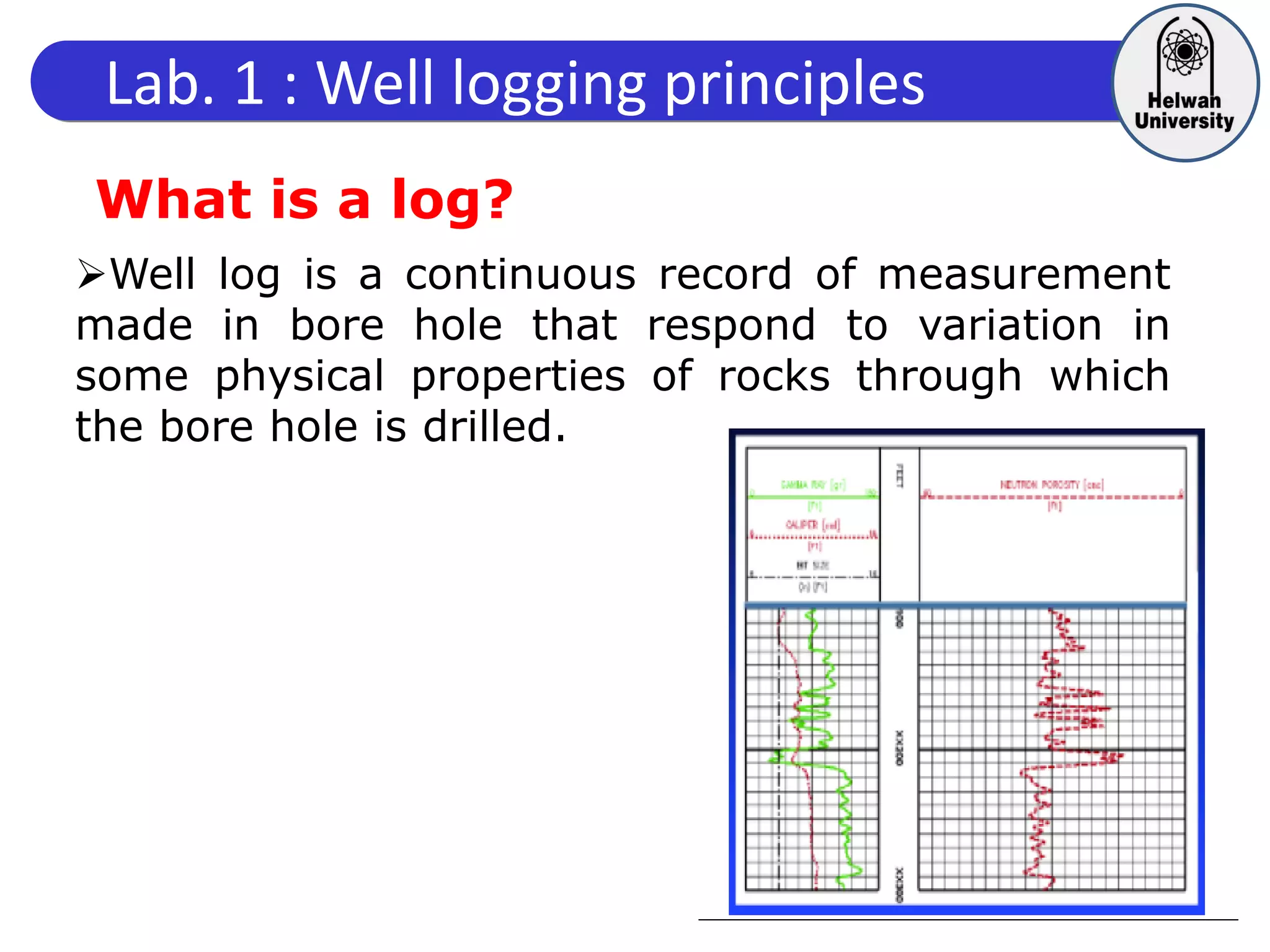 Well loggining. Gamma Ray log | PDF