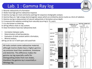 Well loggining. Gamma Ray log | PDF