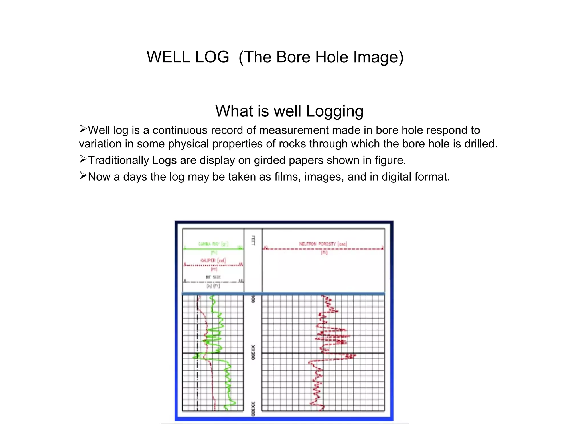 Well log (The Bore Hole Image) | PPT