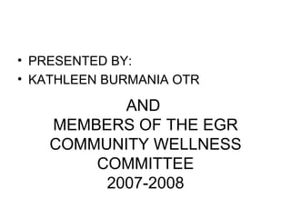 Proposal for Wellness Program | PPT