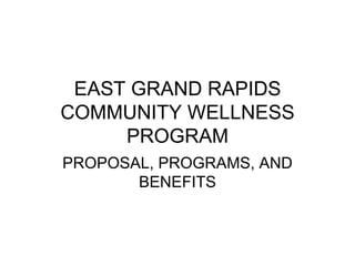 Proposal for Wellness Program | PPT