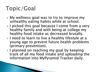 Wellness goal presentation | PPTX | Nutrition | Healthy Living