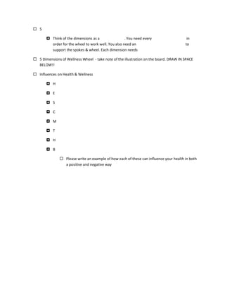 Wellness Notes Handout | DOCX